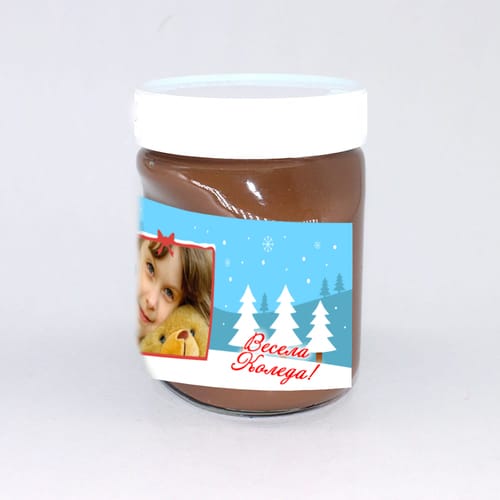 Течен шоколад "Нутела" за Коледа с ваша снимка. 400 гр.