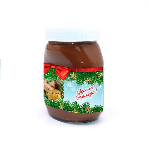 Течен шоколад "Нутела" за Коледа с ваша снимка, 750 гр.